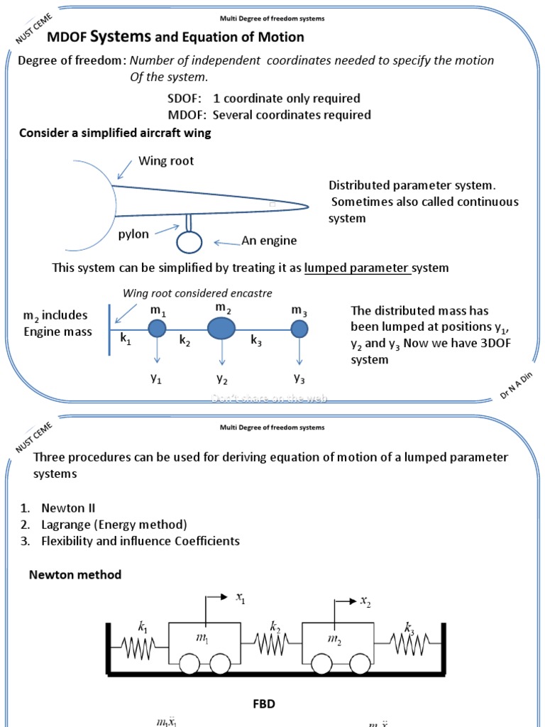 ME421-MDOF Systems and Equation of Motion | PDF | Stiffness | Matrix (Mathematics)