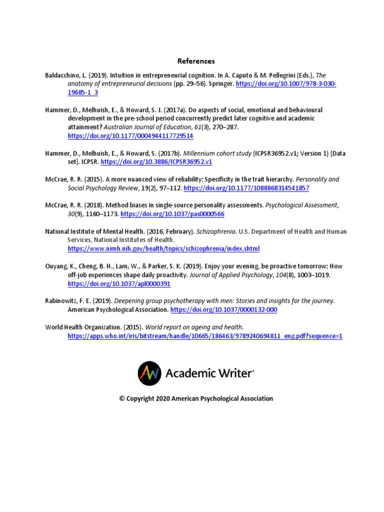 Basics of APA Style Reference List | PDF