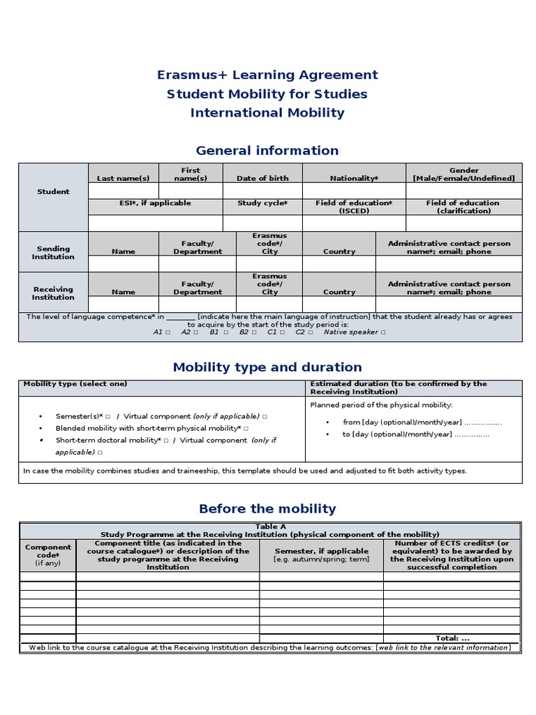 Online Learning Agreement Studies Ka171 Sept2022 - en | PDF | Academic ...