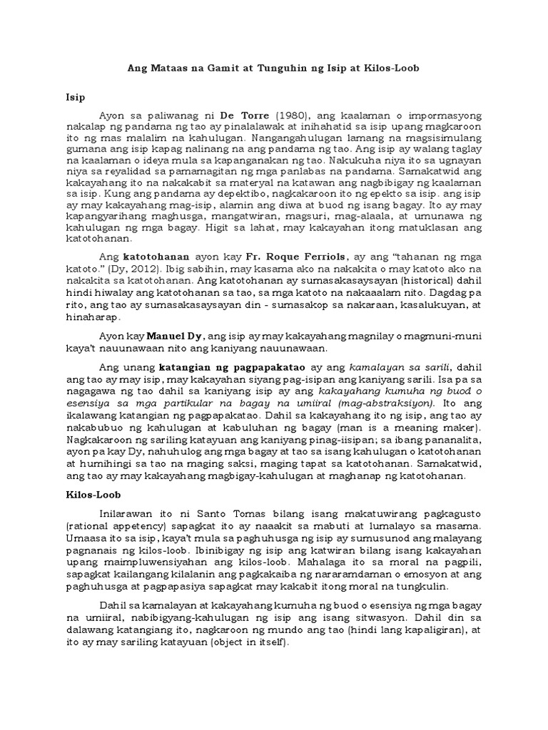 Modyul 1 Isip at Kilos Loob Part 2 | PDF