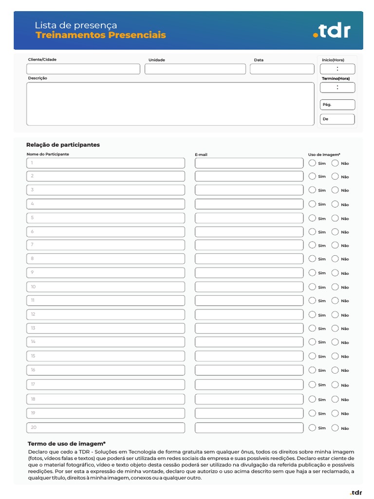 Lista de Chamada (Editável) | PDF