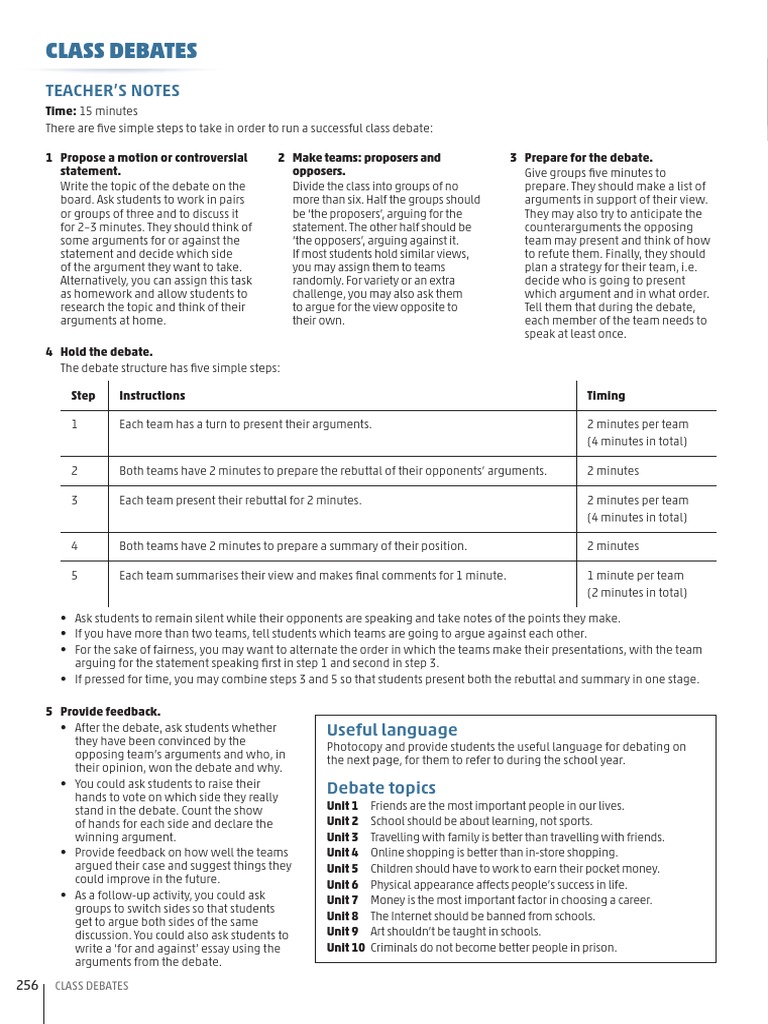 Class Debate 2 | PDF | Career & Growth