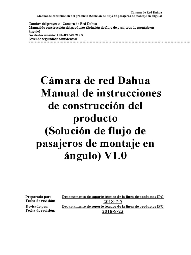 Manual de Construccin de IPC (Solucin de Flujo de Pasajeros de Montaje en Ngulo) | PDF | Cámara ...