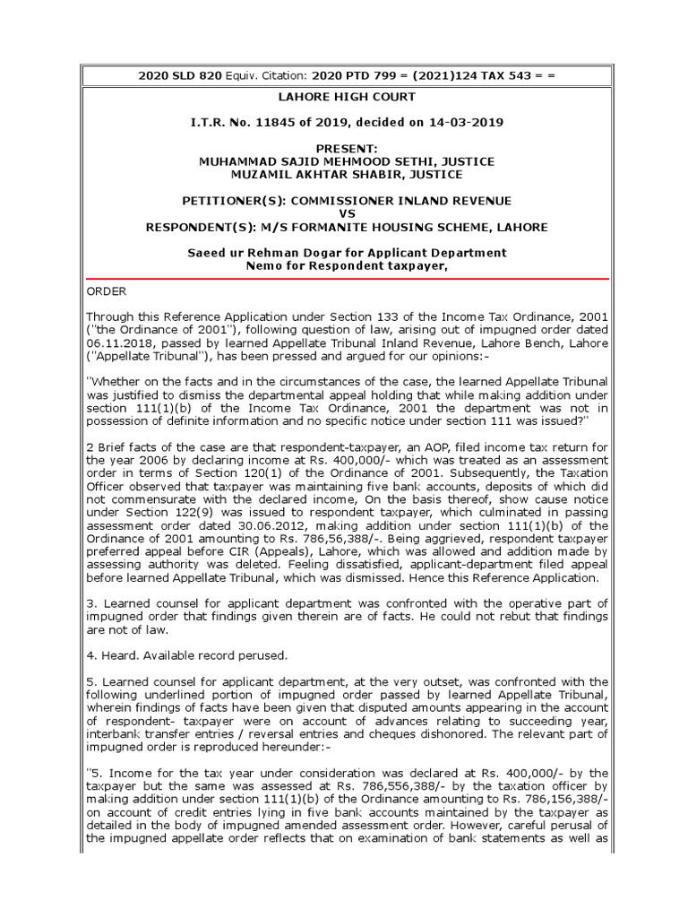 2020 PTD 799 | PDF | Taxes | Tribunal