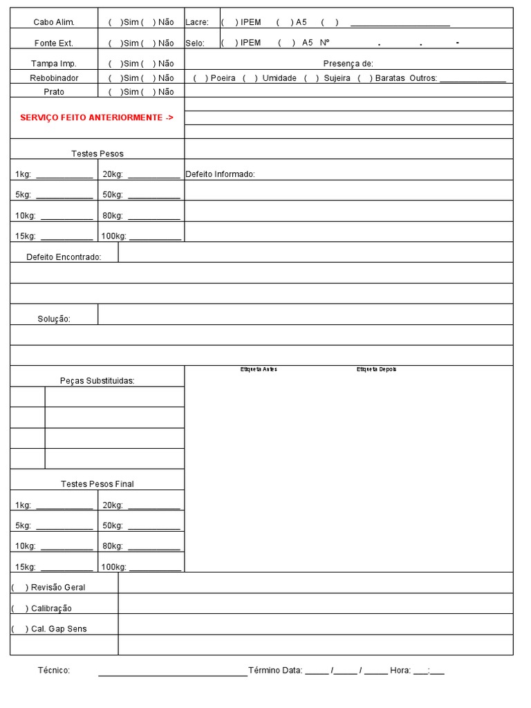 Recebimento de Equipamentos | PDF