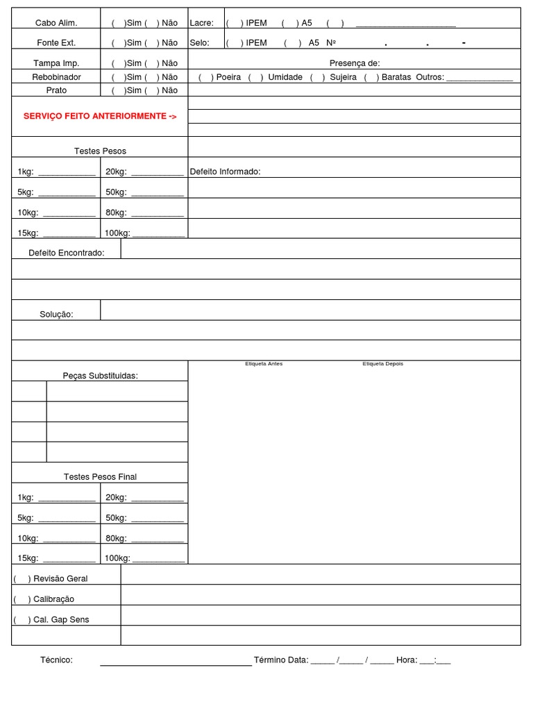 Recebimento de Equipamentos | PDF