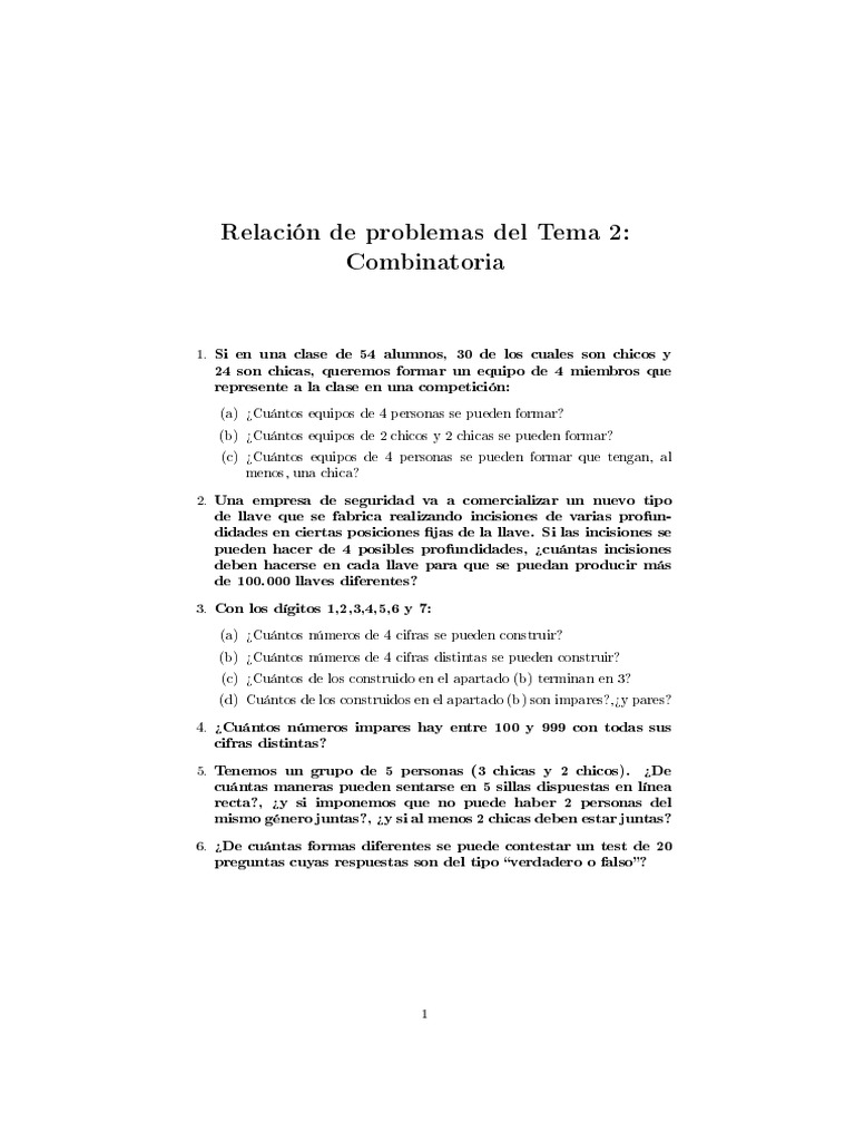 Relacion Problemas Tema 2 | PDF