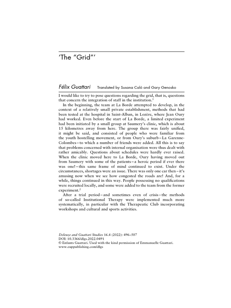 Felix Guattari Susana Calo and Gary Geno | PDF | Reason