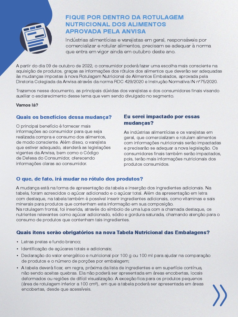 Nova Rotulagem - Nutricional | PDF | Alimentos | Embalagem e rotulagem