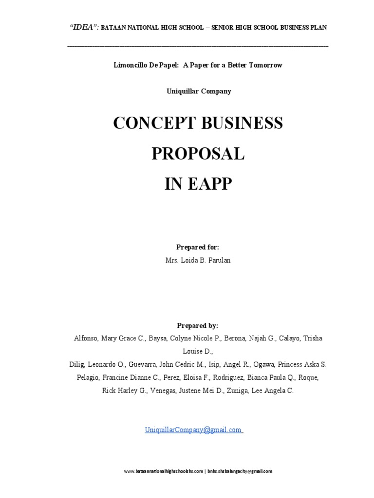 Concept Business Proposal - in Eapp | PDF | Recycling | Paper