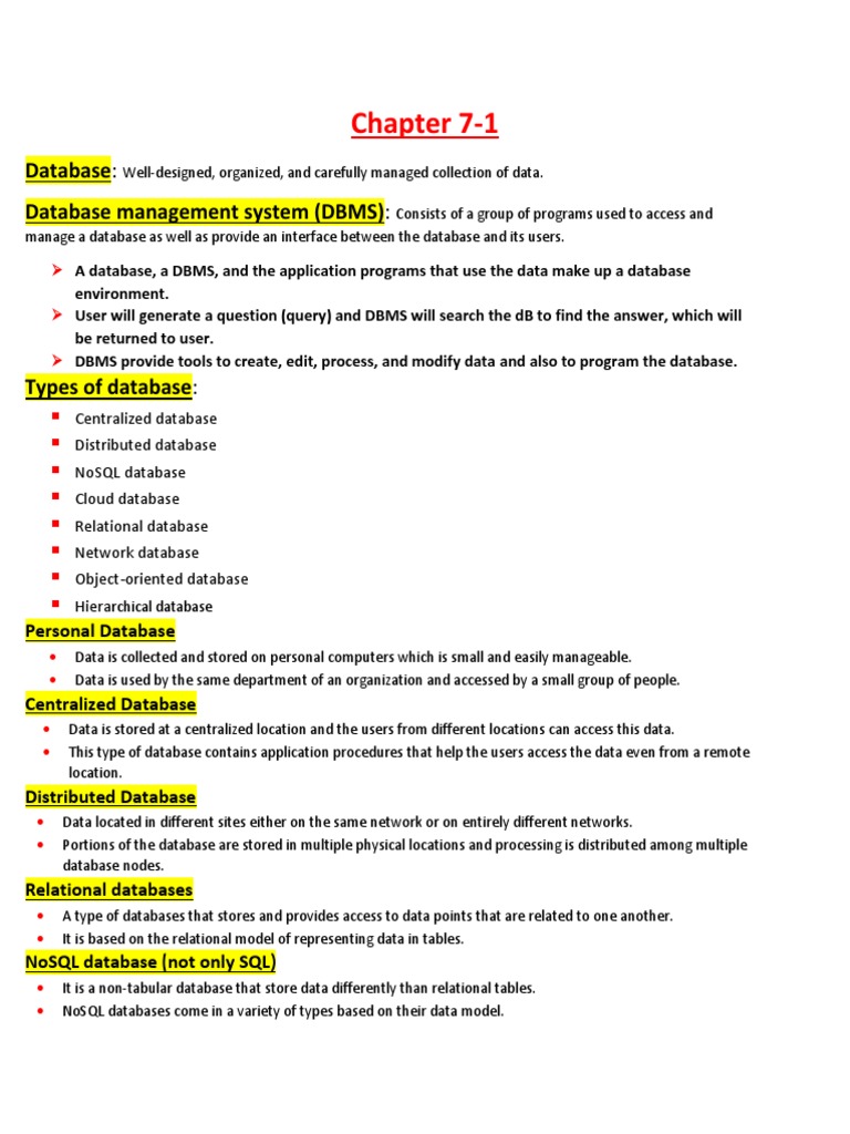 Chapter 7 1 Pdf Databases Relational Model