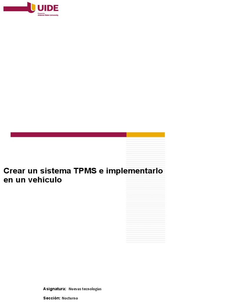 TPMS Informe | PDF | Neumático | Sistema de freno antibloqueo