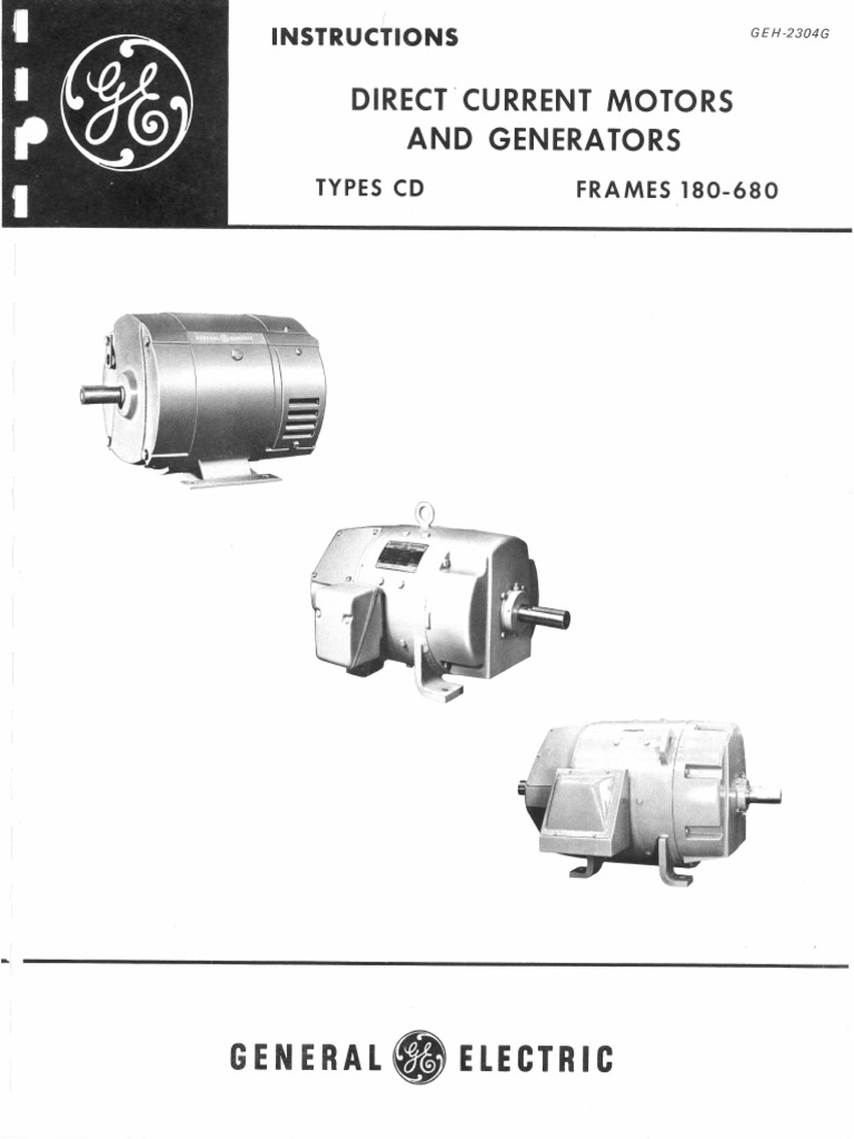 GEH-2304G DC Motors & Generators Type CD Frames 180-680 | PDF | Belt ...