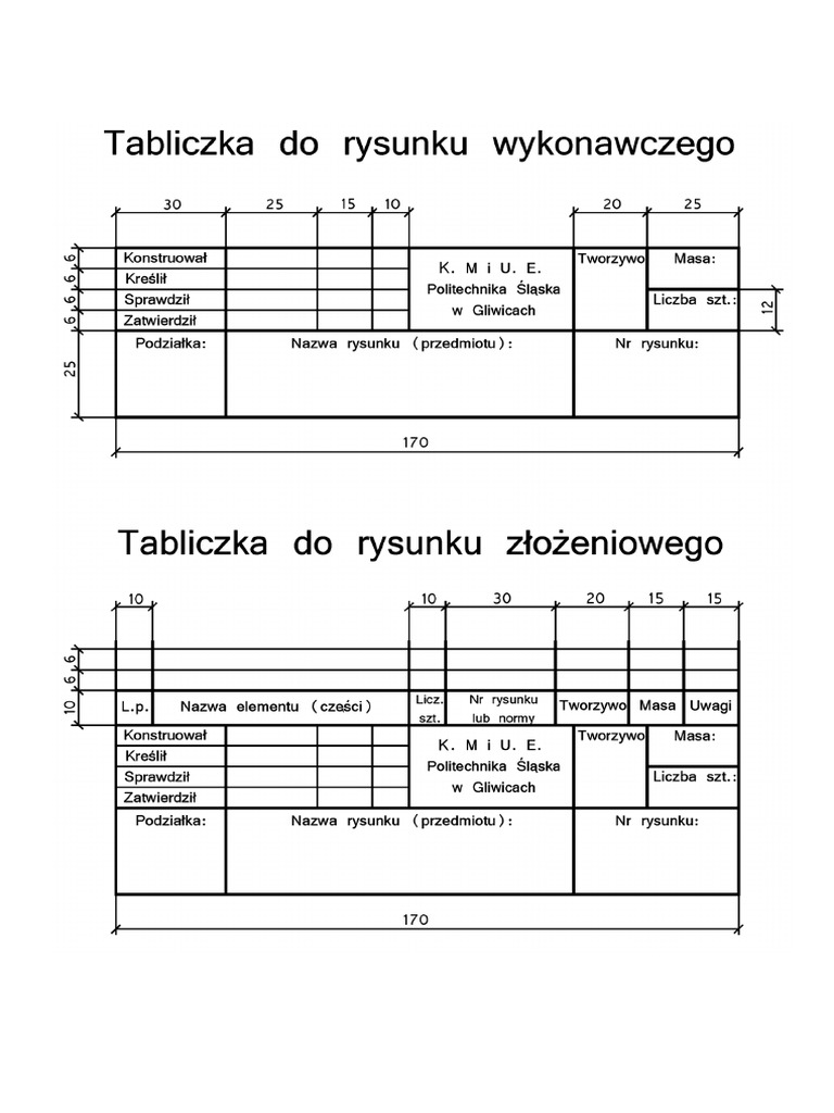 Wzory Tabliczek Rysunkowych | PDF