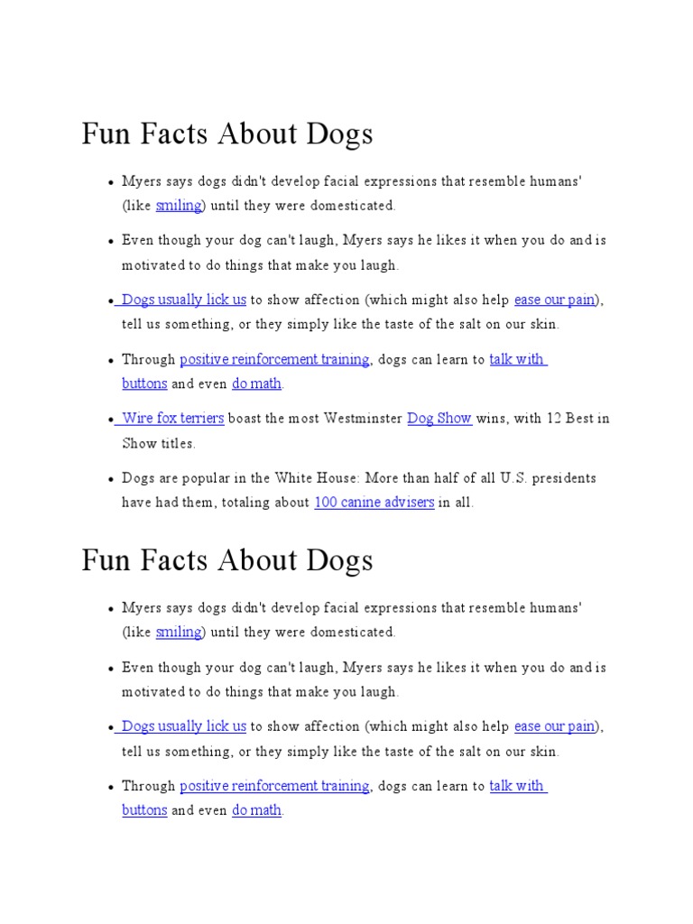 Fun Facts About Dogs | PDF