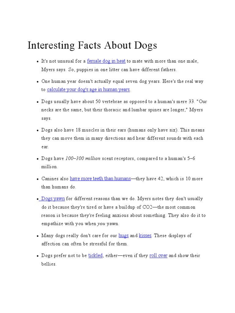 Fascinating Dog Facts for Pet Lovers | PDF | Wellness