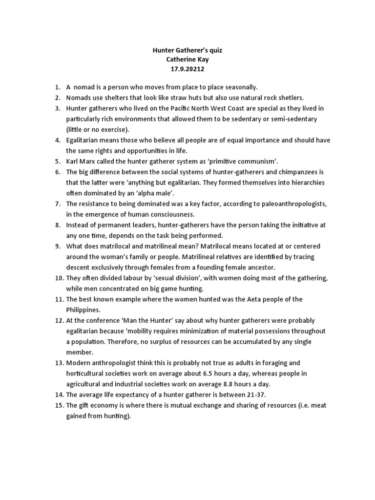 Hunter Gatherer | PDF