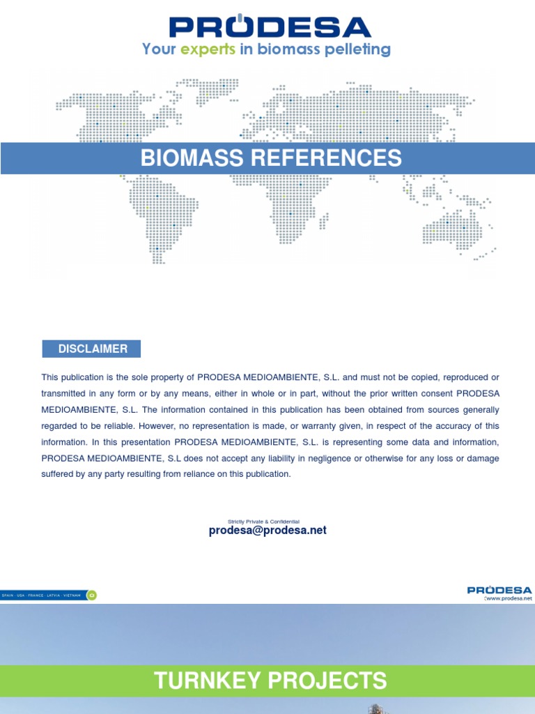 PRODESA Biomass Pelleting Solutions | PDF | Cogeneration | Wood