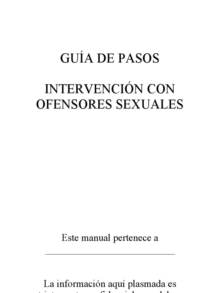 Ofensores Sexuales | PDF | Las emociones | La sexualidad humana