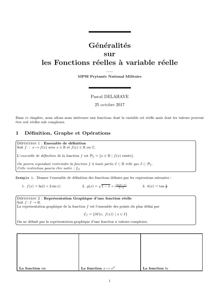Fonctions réelles à variable réelle | PDF | Fonction monotone ...