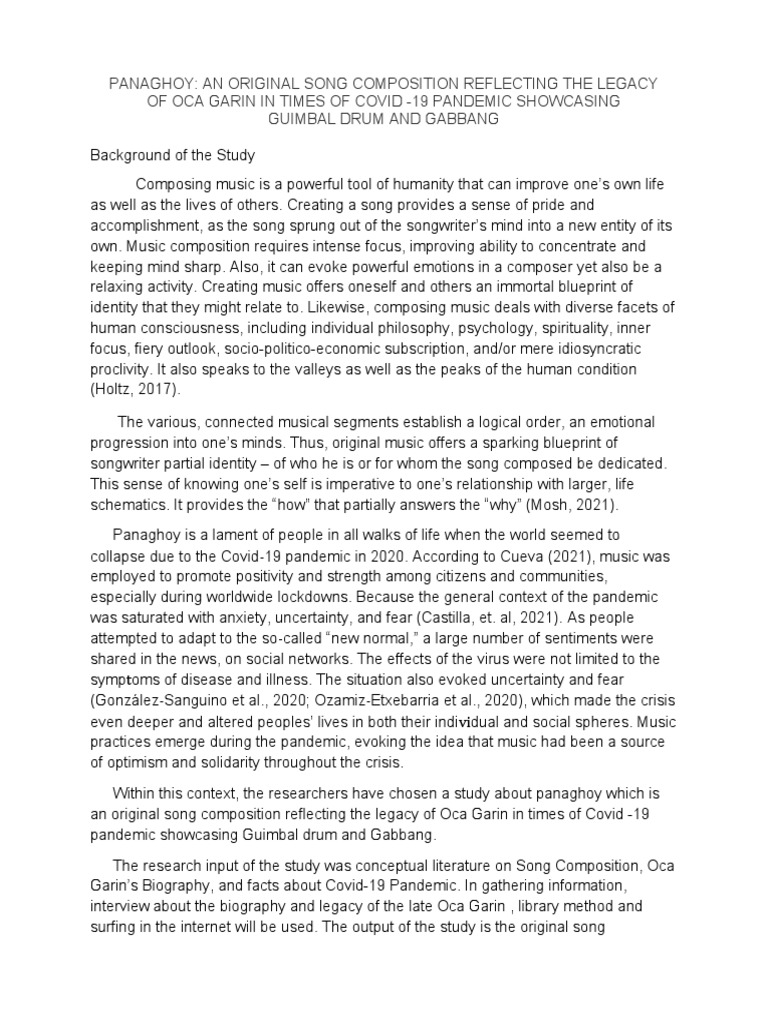 Panaghoy A Song Composition Final | PDF | Mind | Identity (Social Science)