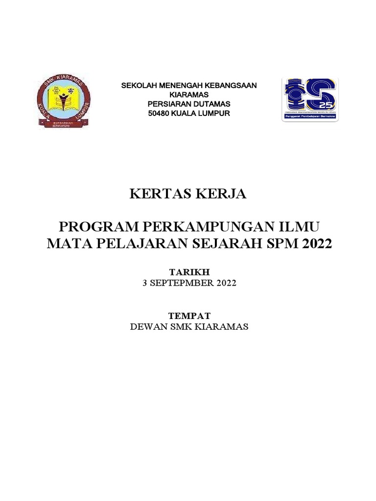 Kertas Kerja Perkampungan Ilmu | PDF
