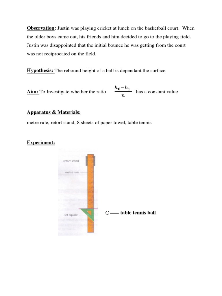Rebound Height Pdf