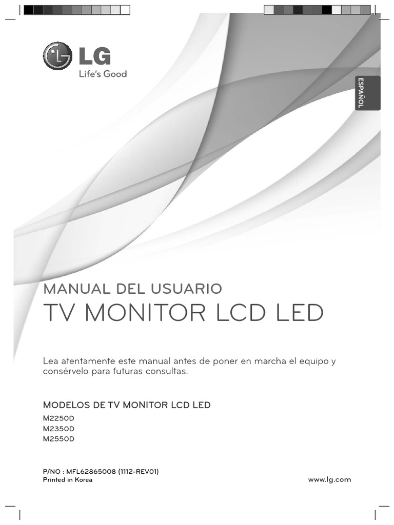 TV Monitor LCD Led: Manual Del Usuario | PDF | Enchufes y tomas de corriente alterna | Hdmi