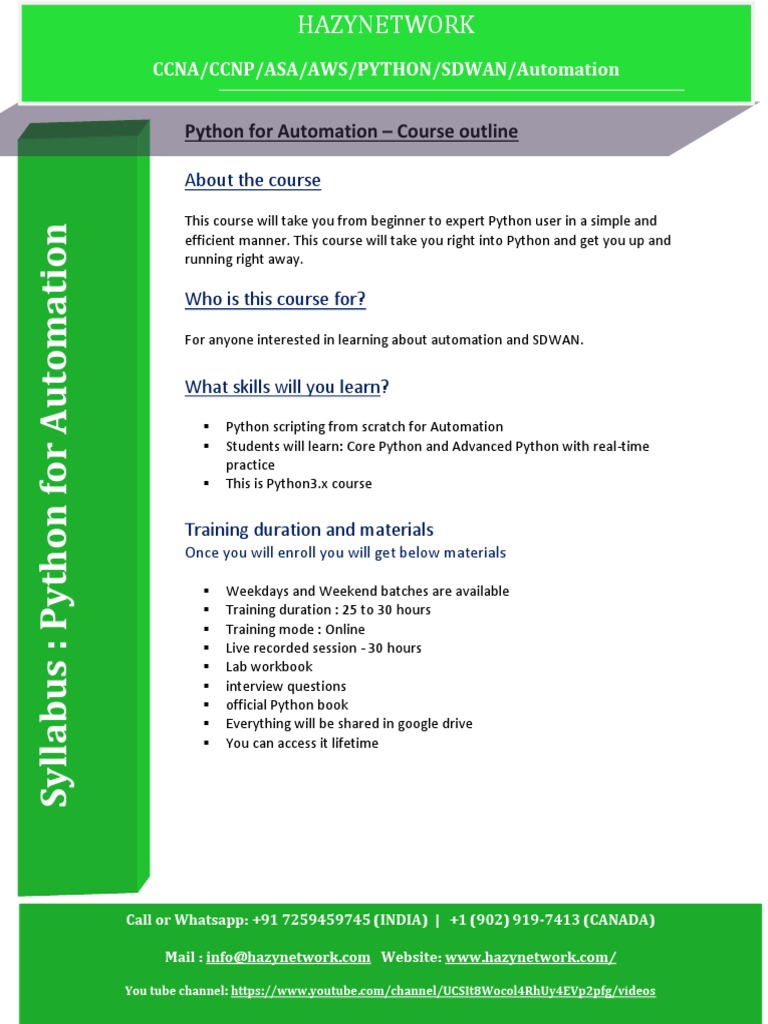 Syllabus Python For Automation Pdf Subroutine Method Computer 9693