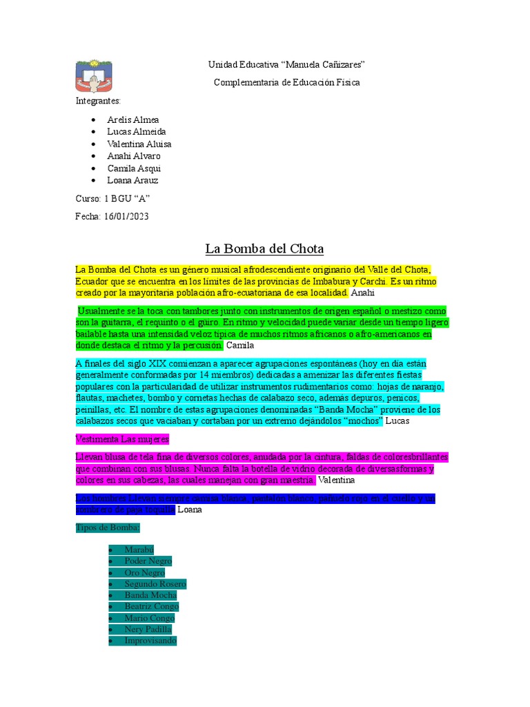 La Bomba Del Chota | PDF | Arte