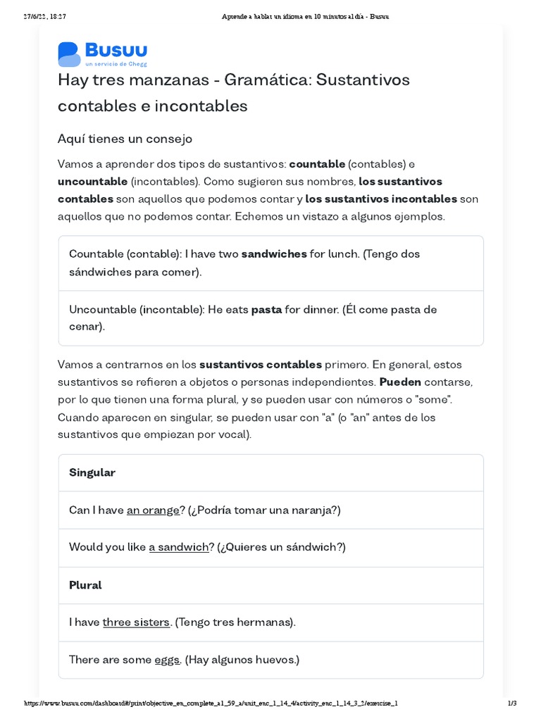 Sustantivos Contables e Incontables Ingles | PDF | Sustantivo | Lingüística