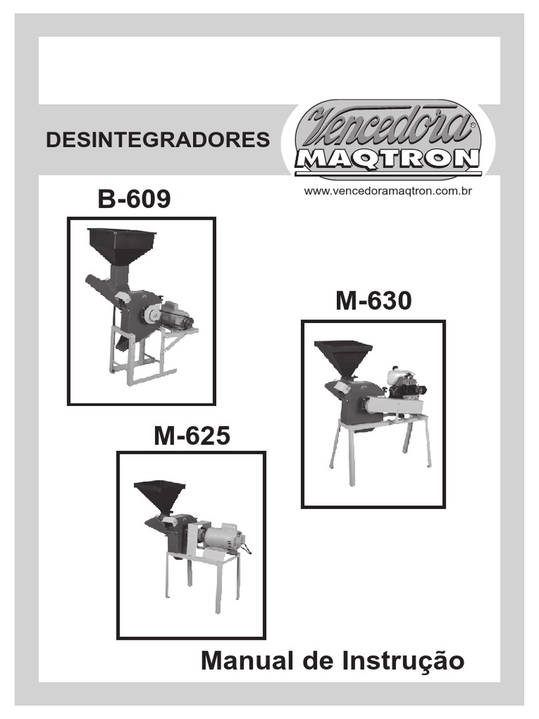 Manual do Desintegrador B-609 | PDF | Milho | Motores