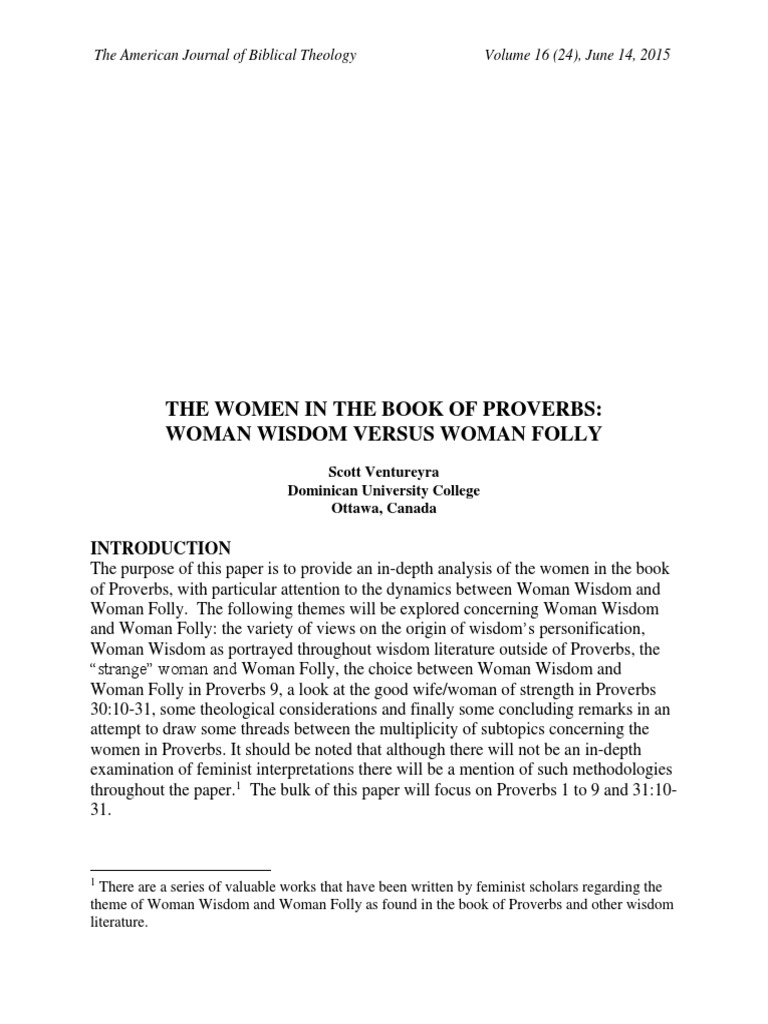 Wisdom and Folly in Proverbs Explained | PDF | Philosophy | Religion ...