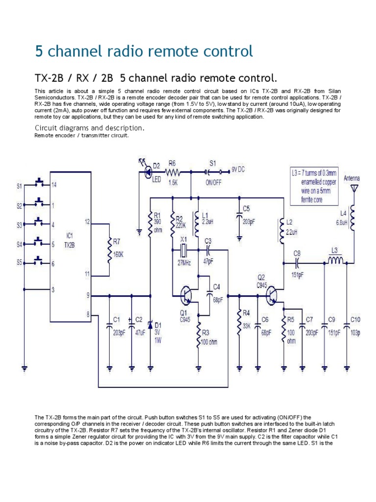 5 Channel Radio Remote Control | PDF | Electronic Circuits | Electronic ...