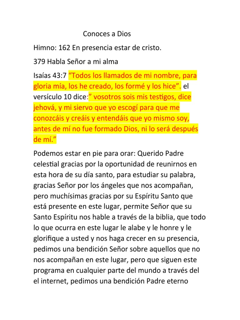 Conoces A Dios | PDF | espíritu Santo | Jesús