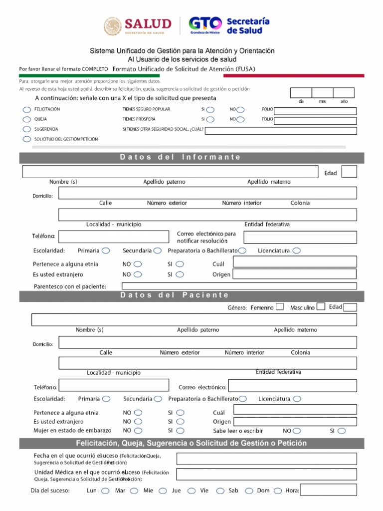 Formato Unificado de Solicitud de Atención | PDF