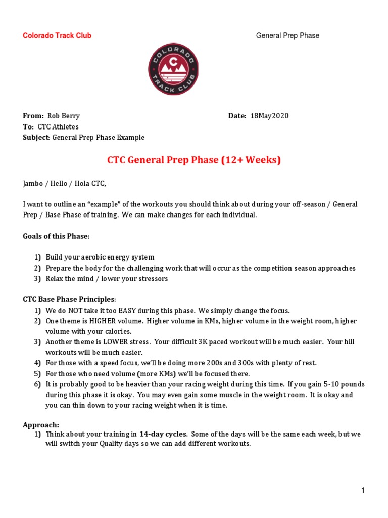 General Prep Phase | PDF | Weight Training | Management Of Obesity