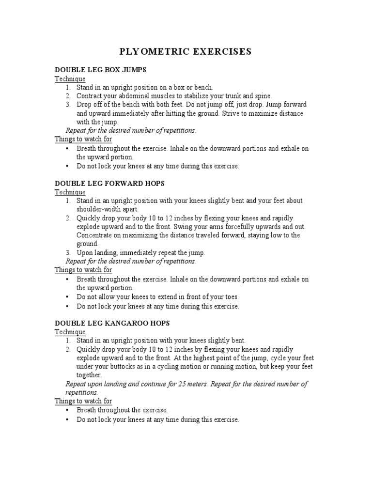 Plyometric Workouts | PDF | Breathing | Anatomical Terms Of Motion