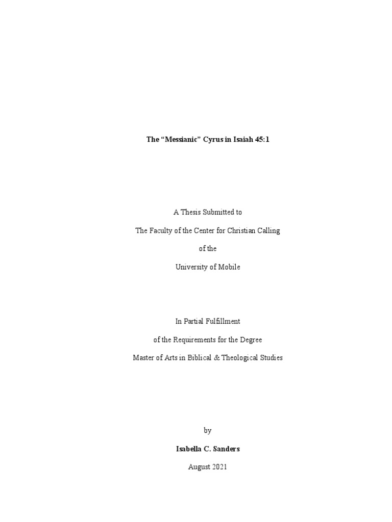 The Messianic Cyrus in Isaiah | PDF | Cyrus The Great | Achaemenid Empire