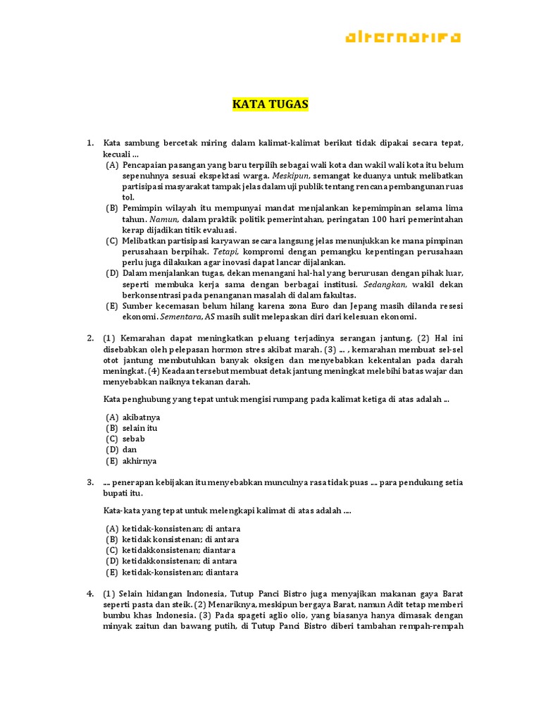Bab 5. Kata Sifat Dan Kata Tugas | PDF