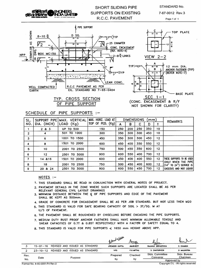 7-67-0012 Rev 3 Short Sliding Support On Existing | PDF | Civil ...