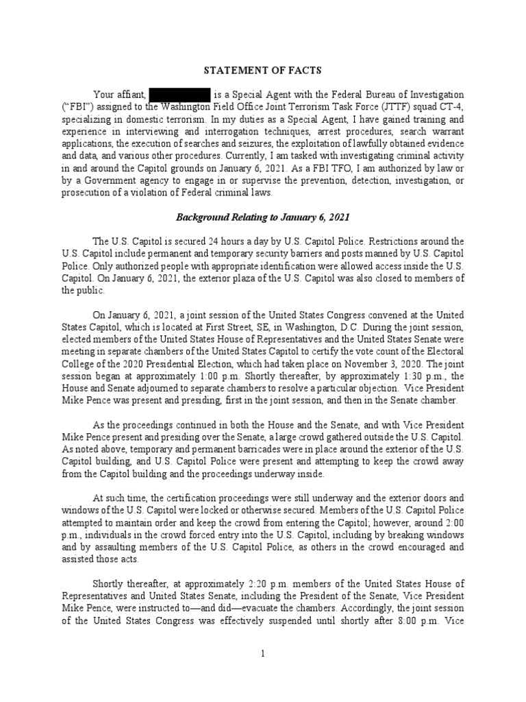 DeGregoris Statement of Facts - Redacted | PDF | Joint Terrorism Task ...