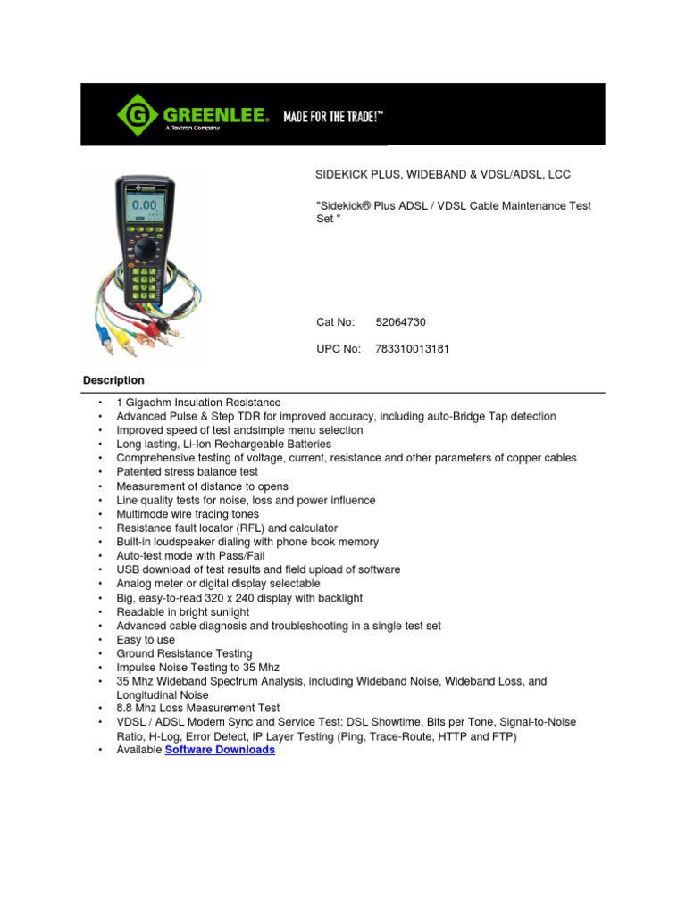 Greenlee Sidekick Plus | PDF | Electrical Engineering | Computing