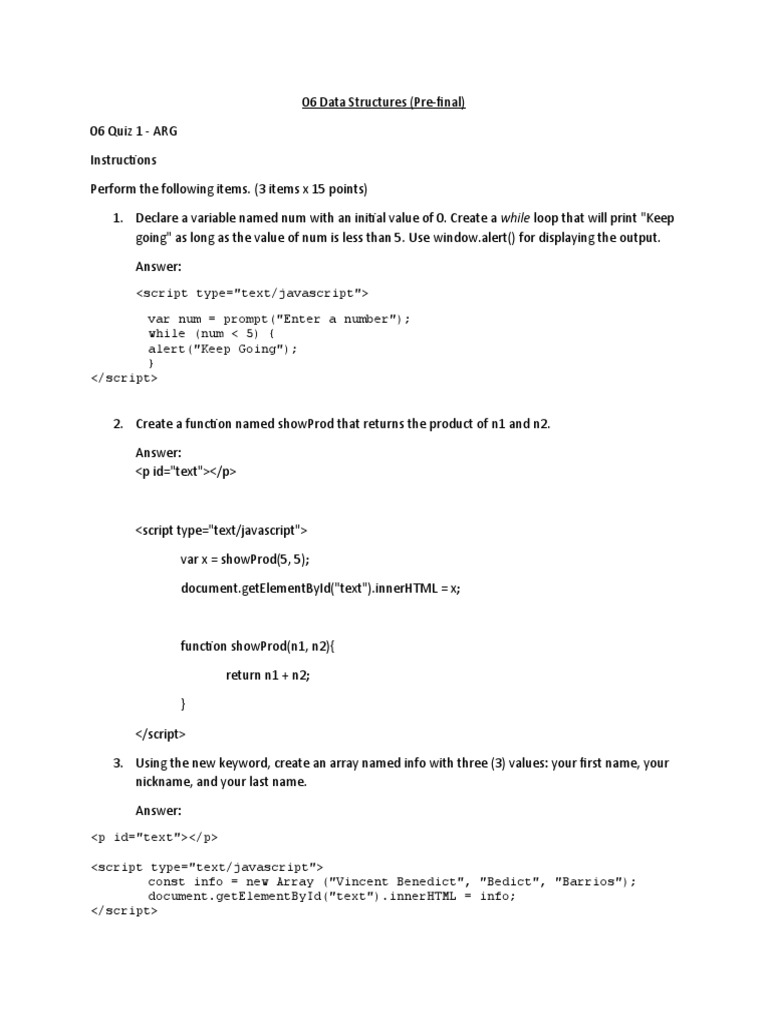 06 Quiz 1 - ARG | PDF
