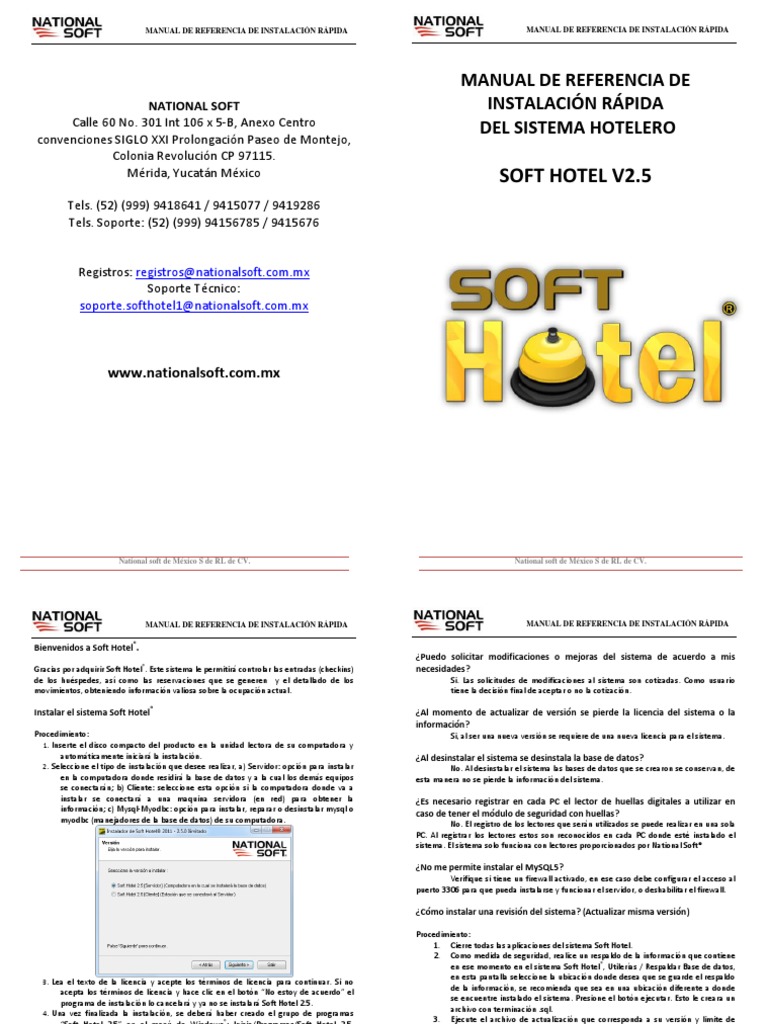 Soft Hotel - Manual Referencia Instalacion Rapida V2.5 | PDF | Servidor ...