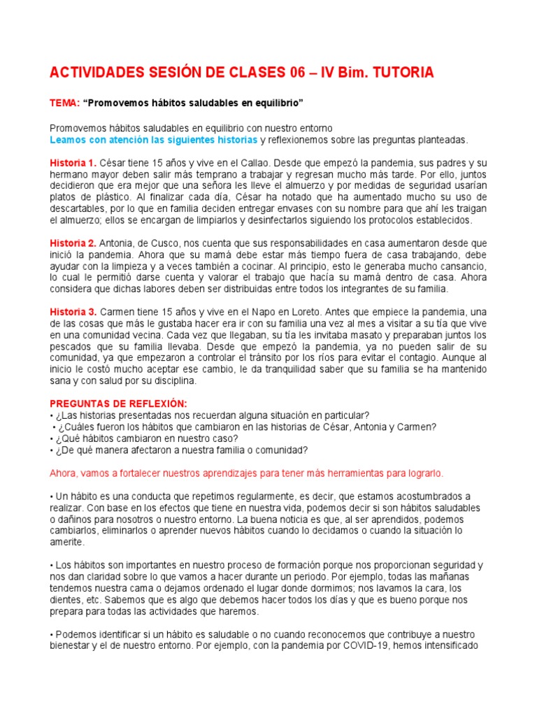 Actividades Sesión de Clases 06 | PDF