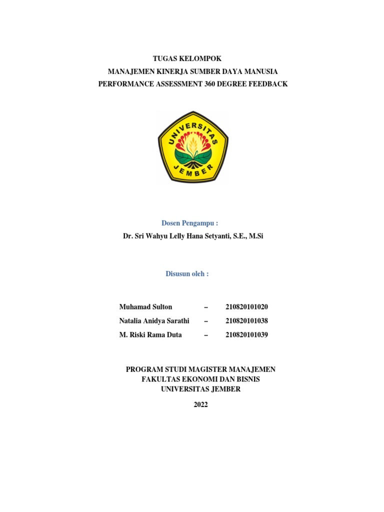 Makalah KEL 2 Performance Assessment 360 Degree Feedback - Muhamad Sulton - Natalia Anindya S ...