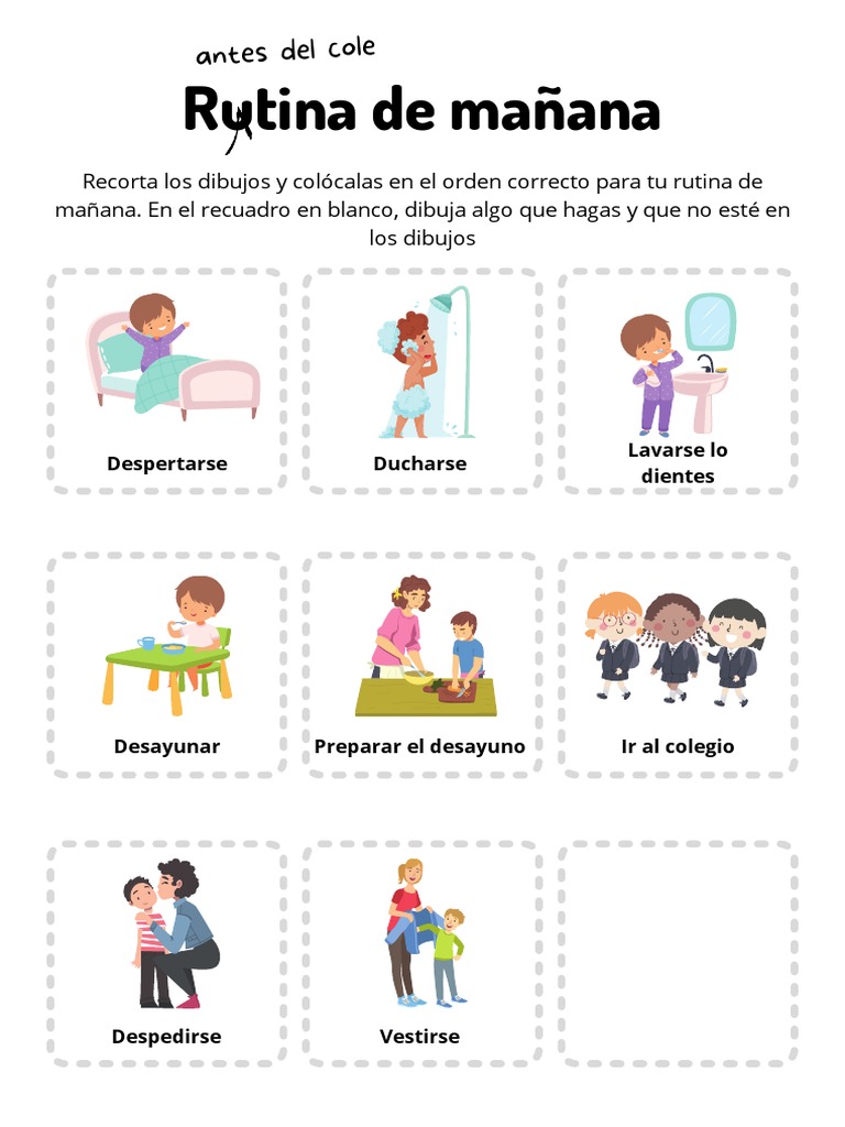 Pictogramas de Rutinas para Niños Autistas | PDF