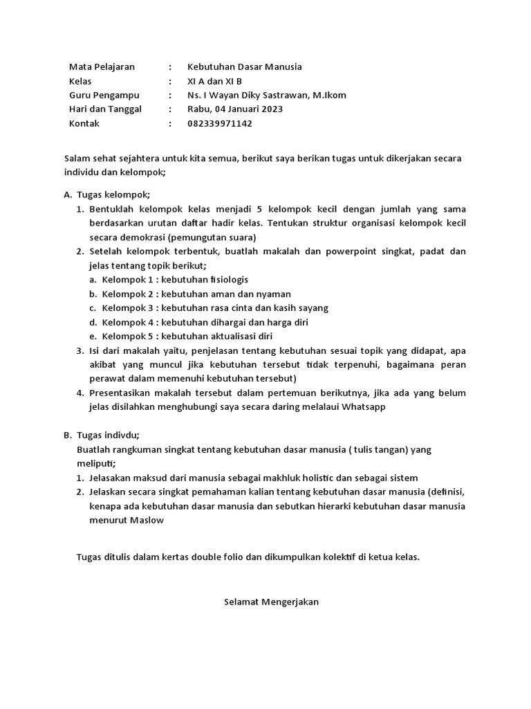 Tugas KDM Kelas 11 | PDF