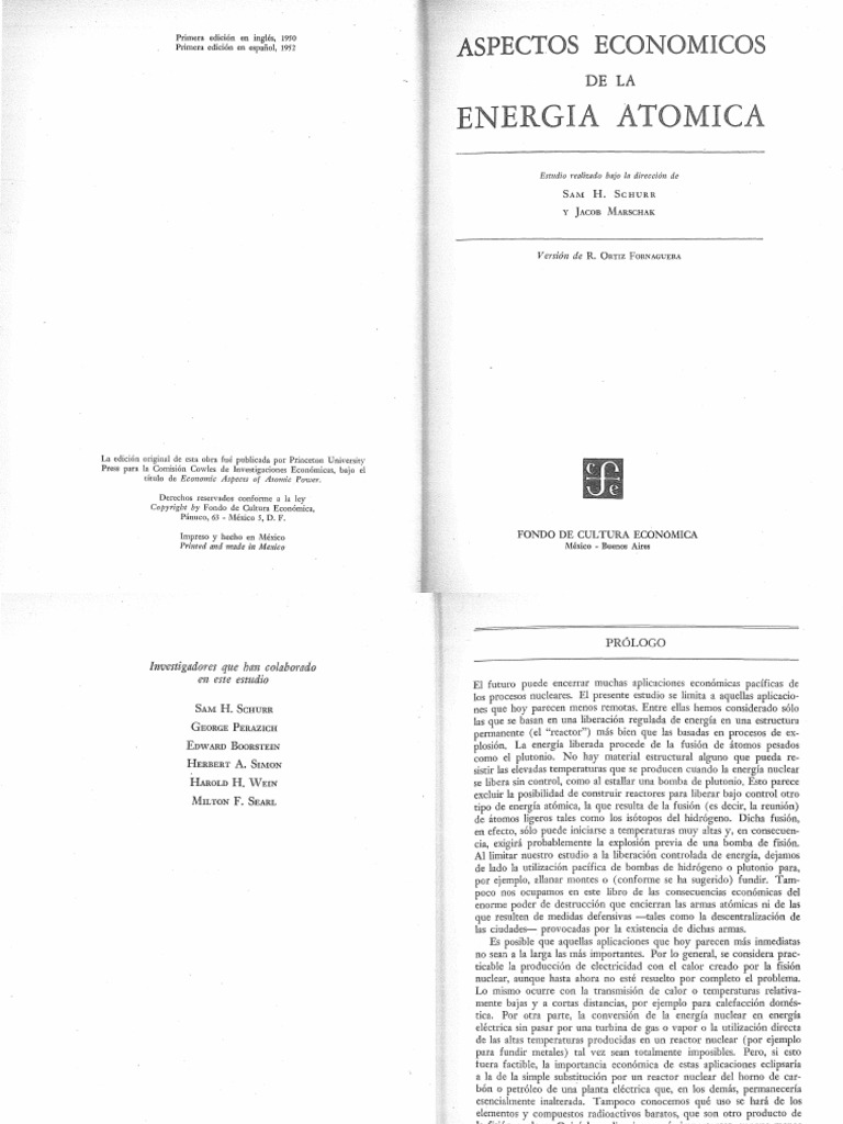 Aspectos Economicos de La Energía Atomica - Sam Schurr & Jacob Marschak ...